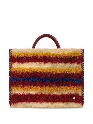 Rabanne Striped Woven Tote Bag