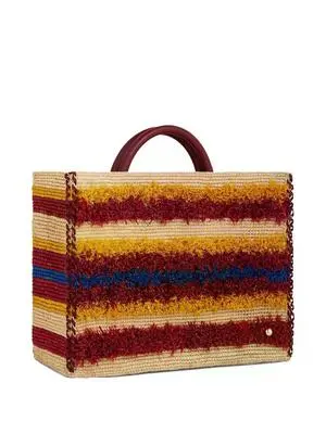 Rabanne Striped Woven Tote Bag