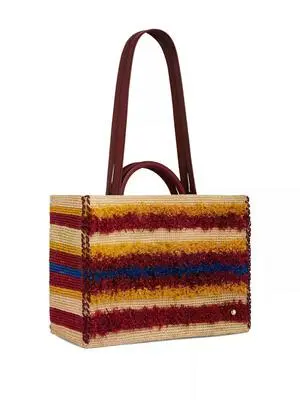 Rabanne Striped Woven Tote Bag