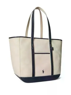 Polo Ralph Lauren Leather-trim Canvas Tote Bag