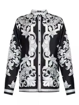 Versace Barocco-print Silk Shirt