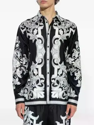 Versace Barocco-print Silk Shirt