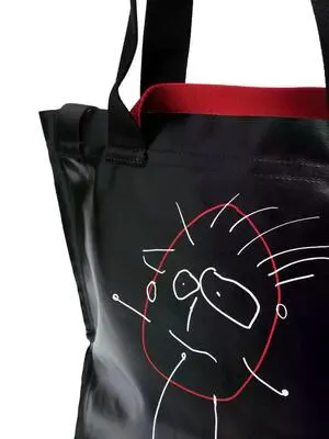 Plan C Graphic-print Shoulder Bag - Black