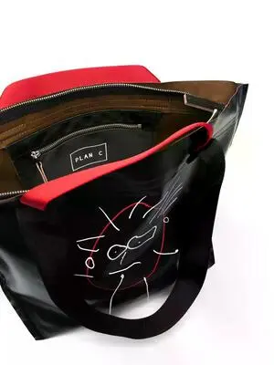Plan C Graphic-print Shoulder Bag - Black