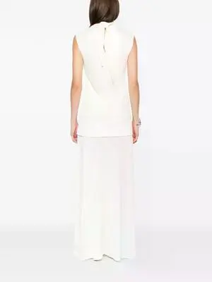 JIL SANDER Crepe Maxi Dress - Neutrals