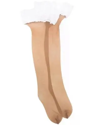 Wolford Nude 8 Lace Stay-up Stockings - Neutrals
