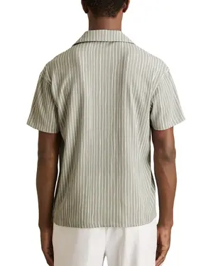 REISS Textured Printed Camp Shirt