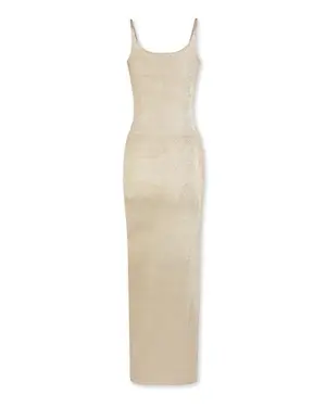 Rabanne Gathered Lurex Maxi Dress