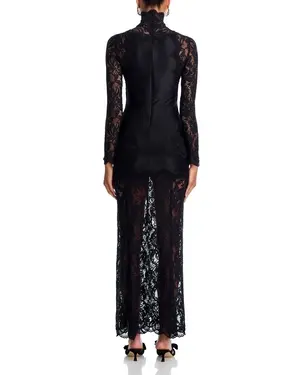 Rabanne Floral Lace Maxi Dress - Black