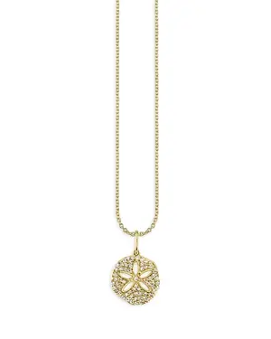 SYDNEY EVAN 14k Yellow Diamond Sand Dollar Pendant Necklace - Gold