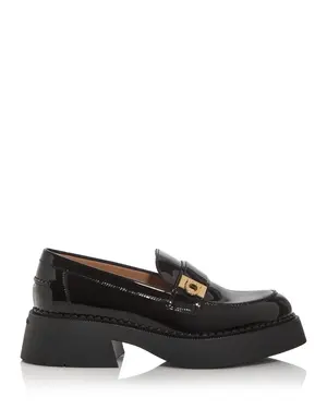 FERRAGAMO Caminia Gancini Chunky Loafers - Nero