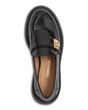 FERRAGAMO Caminia Gancini Chunky Loafers - Nero