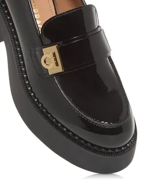 FERRAGAMO Caminia Gancini Chunky Loafers - Nero