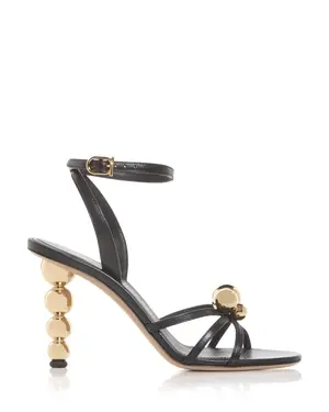 FERRAGAMO Karina Sphere Leather Sandals - Nero