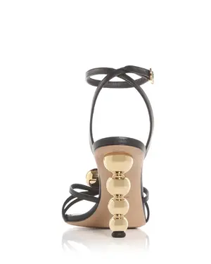 FERRAGAMO Karina Sphere Leather Sandals - Nero