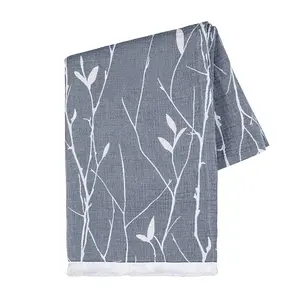 LANDS DOWNUNDER Willow Cotton Reversible Throw - Lake