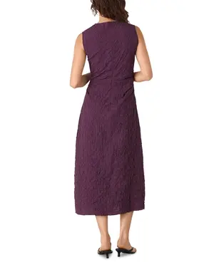 Whistles Lori Textured Midi Dress - Plum
