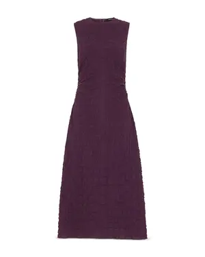 Whistles Lori Textured Midi Dress - Plum