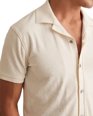 REISS Short Sleeve Terry Camp Shirt