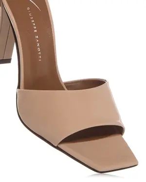 GIUSEPPE ZANOTTI Maya Leather Slide Sandals - Sabbia