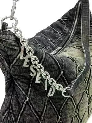 DIESEL® Quilted Shoulder Bag With Chain - Black