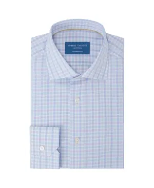 Robert Talbott Reynolds Check Cotton/linen Contemporary Fit Shirt - Blue/raspberry