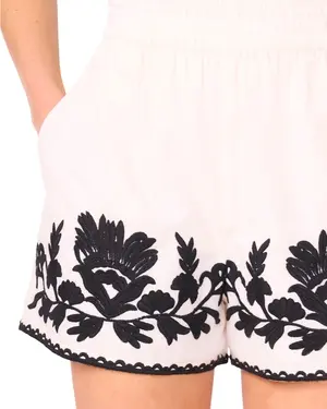 CECE DUPRAZ Embroidered Pull On Shorts