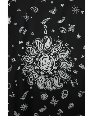 Zadig&Voltaire Bandana Print Mixed Silk Square Scarf - Black