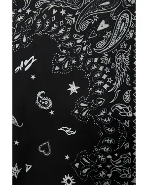 Zadig&Voltaire Bandana Print Mixed Silk Square Scarf - Black