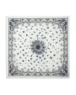Zadig&Voltaire Bandana Print Mixed Silk Square Scarf - Cloud