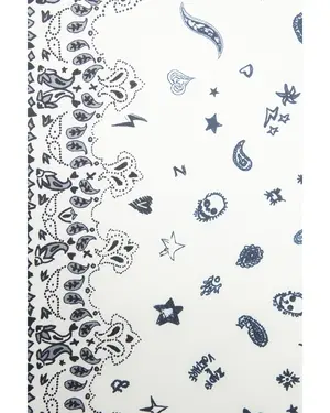 Zadig&Voltaire Bandana Print Mixed Silk Square Scarf - Cloud