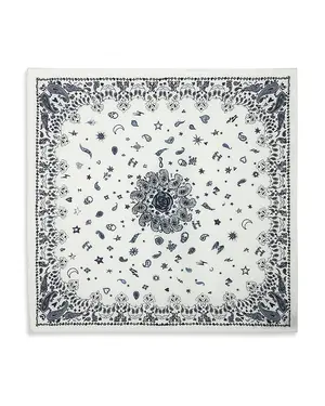 Zadig&Voltaire Bandana Print Mixed Silk Square Scarf - Cloud