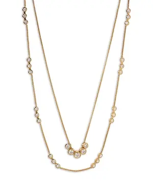 Nadri Bklyn Cubic Zirconia Bezel Layered Necklace - Gold