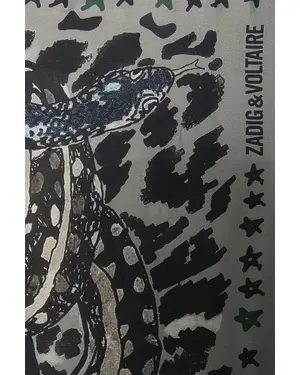 Zadig&Voltaire Billie Snakes Square Scarf Medium Grey