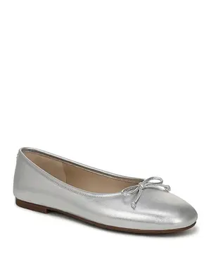 Sam Edelman Alie Leather Ballet Flats - Silver