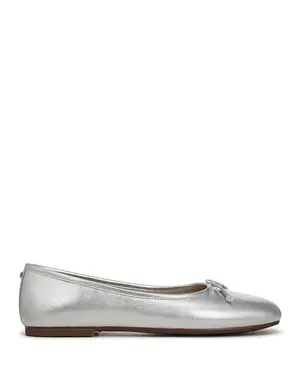 Sam Edelman Alie Leather Ballet Flats - Silver
