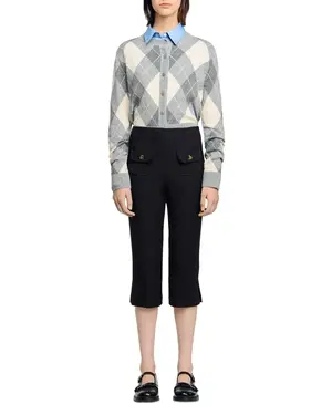 Sandro Side Zip Capri Pants