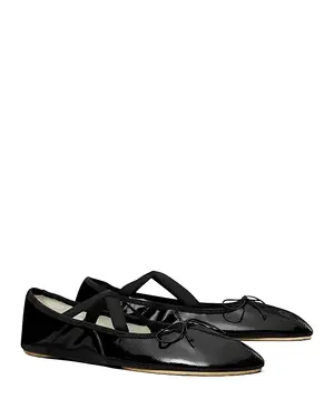 Mary Jane Ballet Flats with Bow Detail