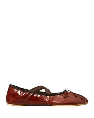 Tory Burch Mary Jane Bow Flats - Russet Brown