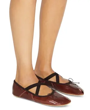 Tory Burch Mary Jane Bow Flats - Russet Brown