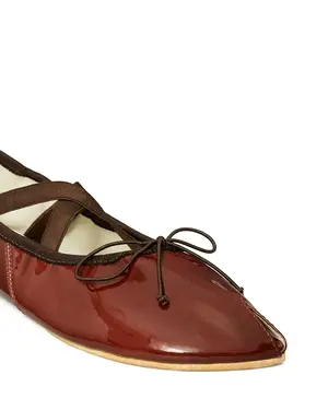 Tory Burch Mary Jane Bow Flats - Russet Brown