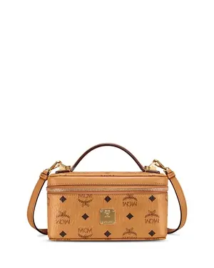 Mcm Aren Vi Mini Vanity Case Crossbody - Cognac