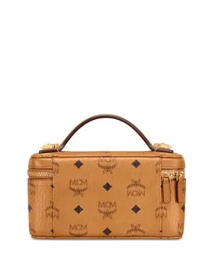 Mcm Aren Vi Mini Vanity Case Crossbody - Cognac