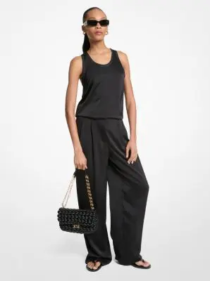 Michael Kors Drapey Satin Wide Leg Pants - Black