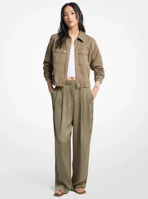 Michael Kors Drapey Satin Wide Leg Pants - Green