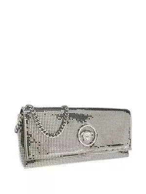 Versace La Medusa Metal Mesh Clutch - Silver