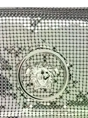 Versace La Medusa Metal Mesh Clutch - Silver