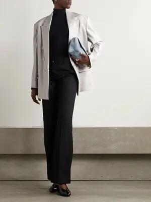 Victoria Beckham Oversized Double-breasted Twill Blazer - Gray
