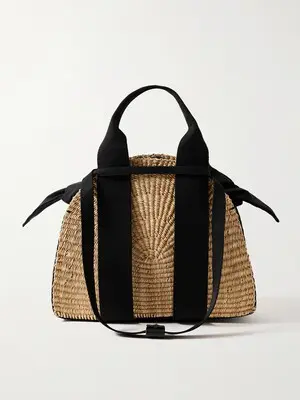 Muuñ Muñ Mina Mini Woven Straw Tote With Canvas Trim