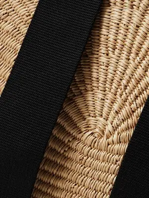 Muuñ Muñ Mina Mini Woven Straw Tote With Canvas Trim